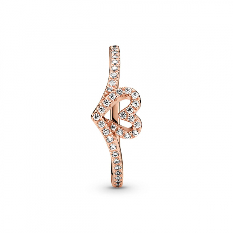 Pandora Timeless Wishbone Funkelndes Herz Ring - 189302C01 - Helen ...
