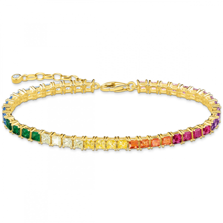 Thomas Sabo Tennis Armband mit Bunten Steinen Vergoldet - A2029-996-7 ...