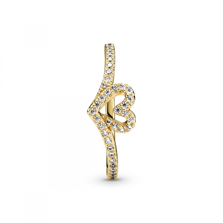 Pandora Timeless Wishbone Funkelndes Herz Ring - 169302C01 - Helen ...