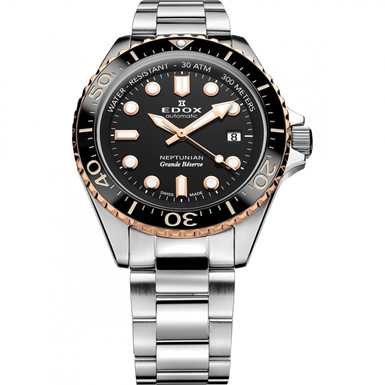 Edox Neptunian Grande Réserve Date Automatic - 80801 3NRM NIR - Helen ...