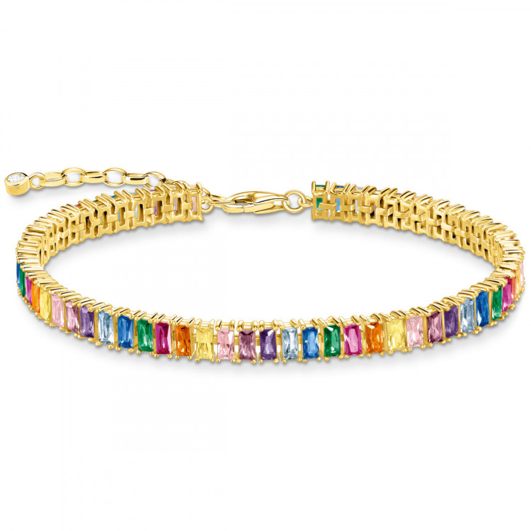 Thomas Sabo Tennis Armband mit Bunten Steinen Vergoldet - A2030-996-7 ...