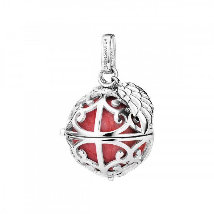 Engelsrufer mit Flügel Perlmutt Rot Silber - Helen Kirchhofer